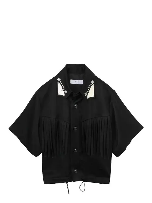 Toga Embellished Fringe Detail Shirt - Black