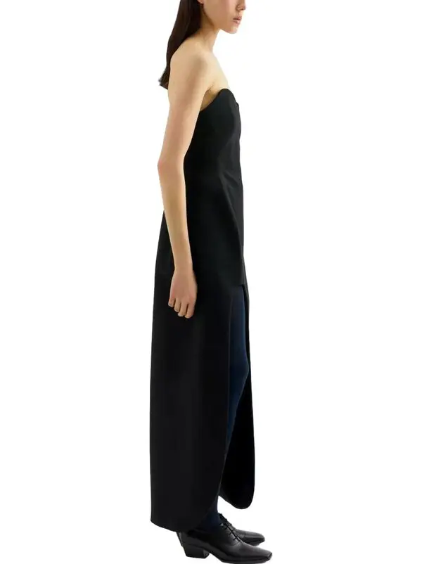 JIL SANDER Wool Sablé Bustier Dress - Black