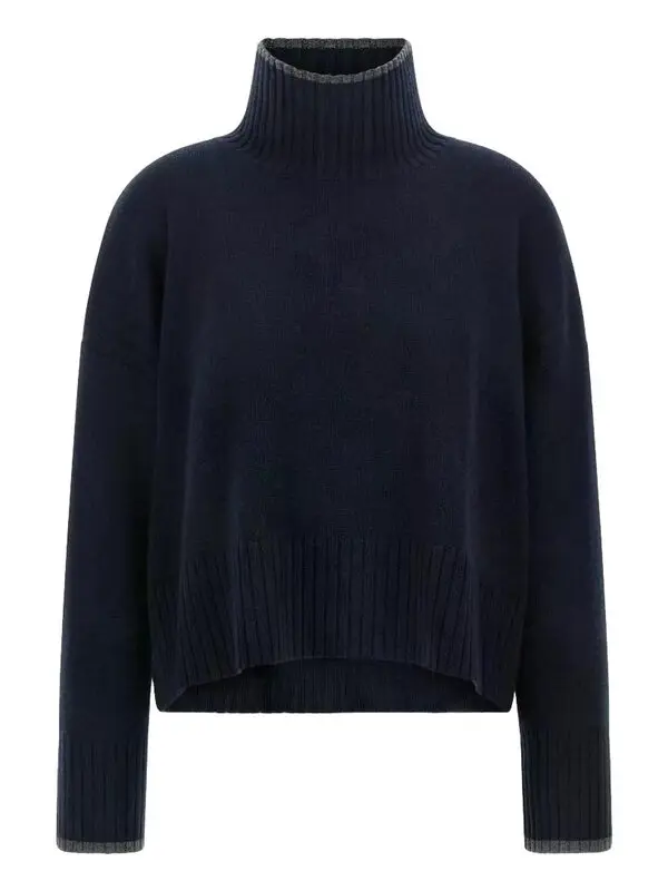 Pinko Ribbed High-neck Sweater - Blue