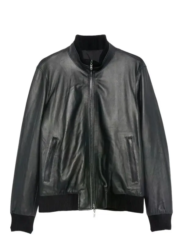 ARTE ANTWERP Leather Bomber Jacket - Blue