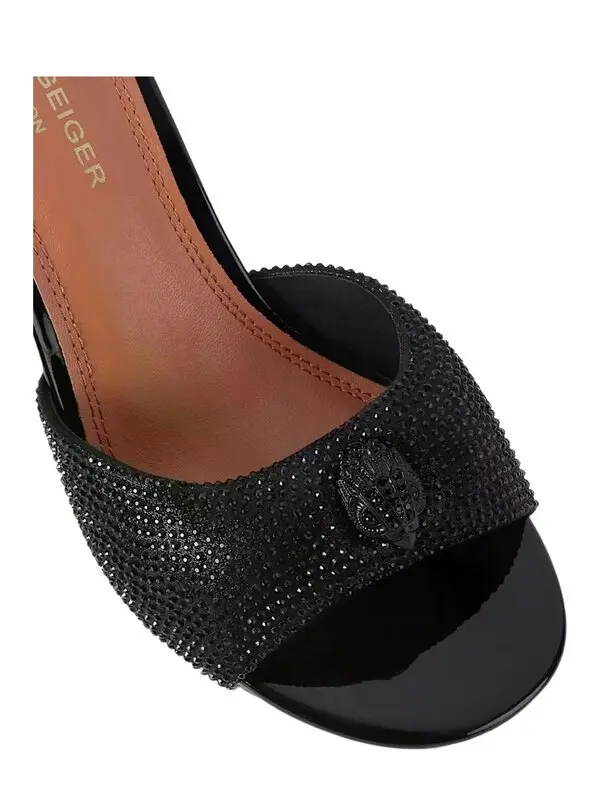 Kurt Geiger Houndstooth Embellished Oxford Heel Mules - Black