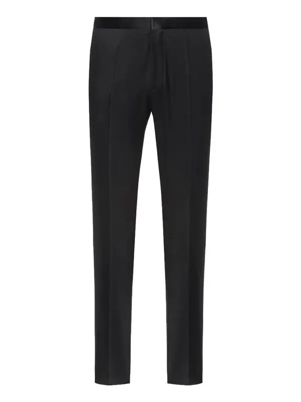 Hugo Satin-waistband Tailored Trousers - Black
