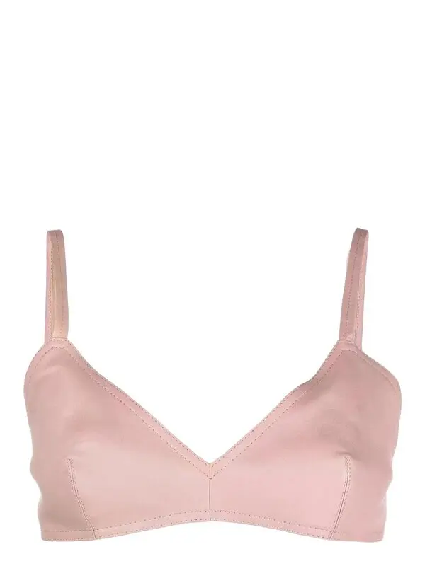 THE MANNEI Sierra Cropped Leather Tank Top - Pink