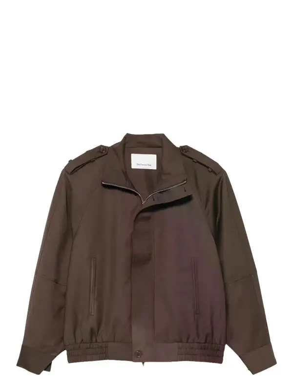 THE FRANKIE SHOP Kelly Epaulette Zip-up Jacket - Brown