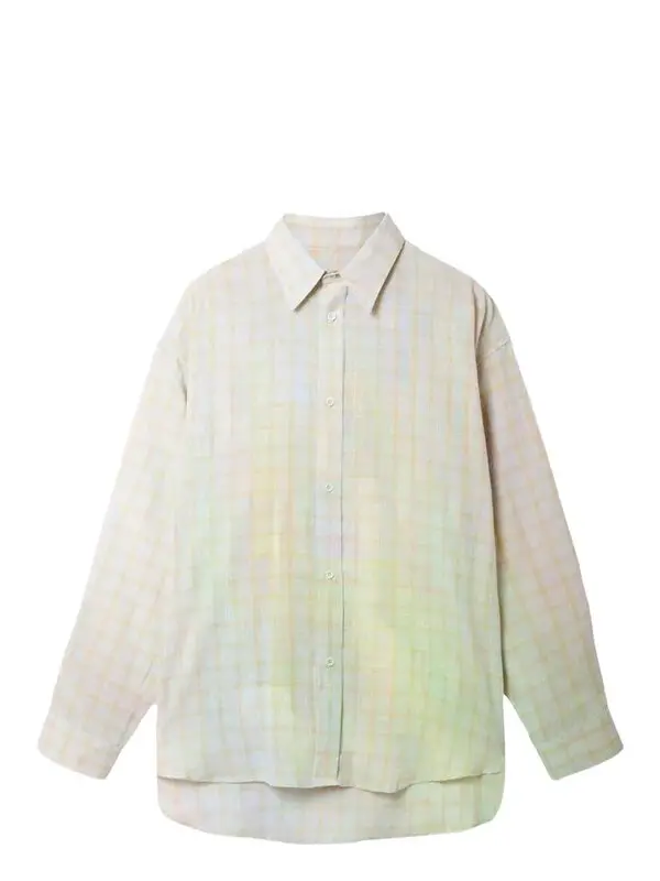 SAGE NATION Check-pattern Lightweight Shirt - Neutrals