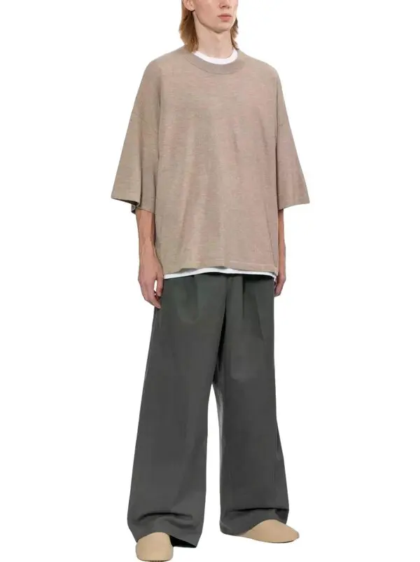 ESSENTIALS Drawstring Wide-leg Trousers - Grey