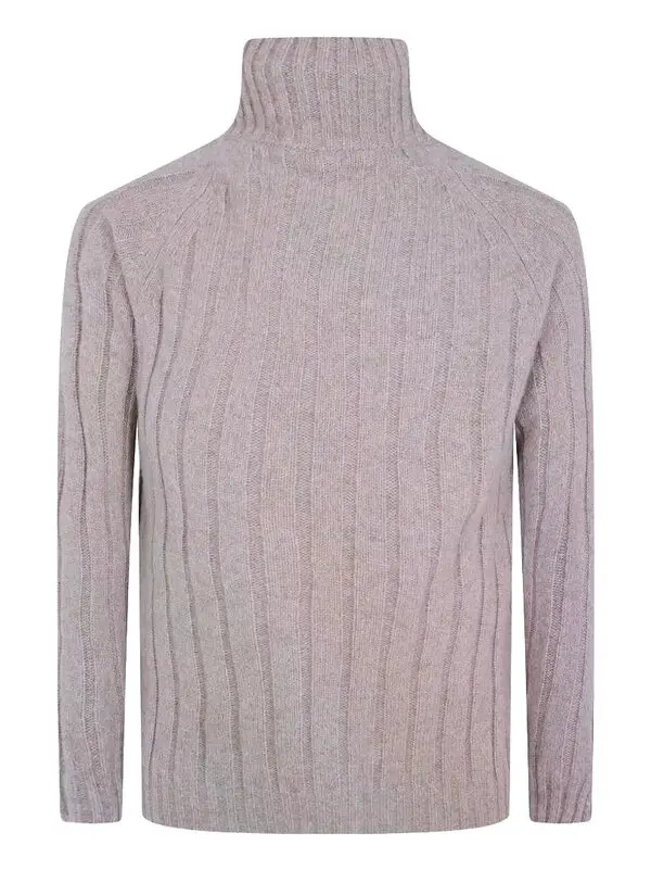 NUUR Ribbed Knit Roll Neck Sweater - Neutrals
