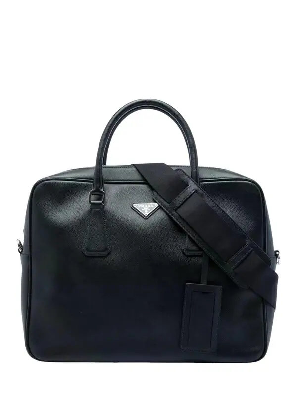Prada Saffiano Leather Business Bag - Black