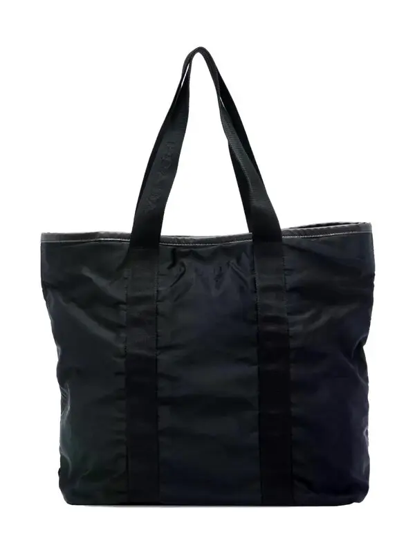 Prada Saffiano Trimmed Tessuto Tote Bag - Black