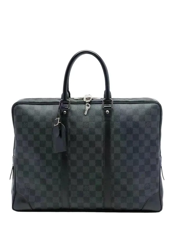 LOUIS VUITTON 2017 Damier Graphite Porte Documents Voyage Pm Business Bag - Black