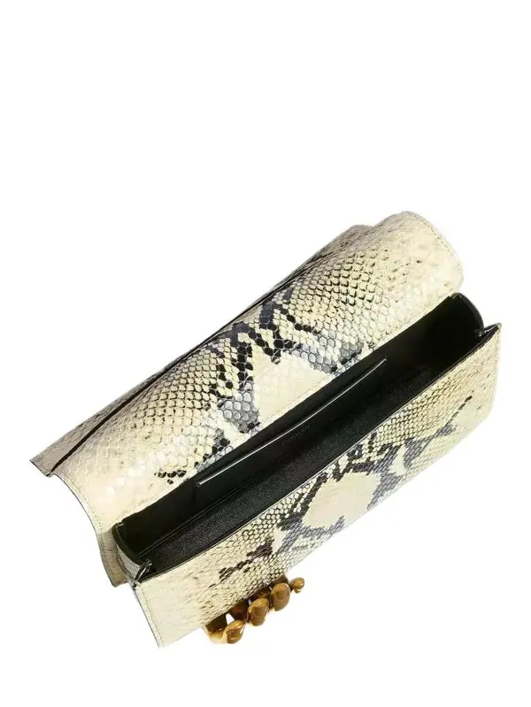 Khaite Python-embossed Sculpted Clutch Bag - Neutrals