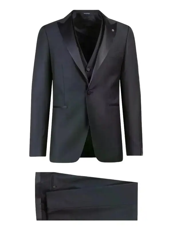 Tagliatore Satin-trim Three-piece Tuxedo Suit - Blue