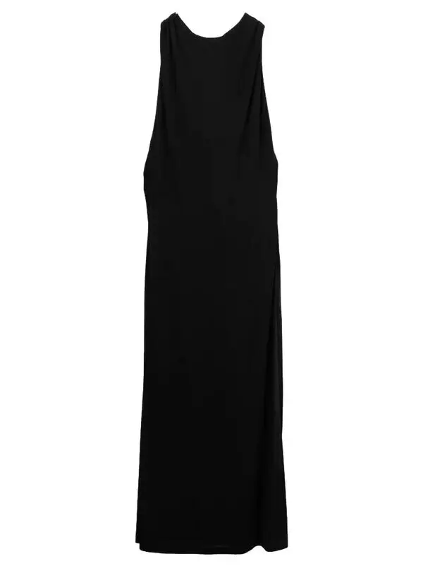 Helmut Lang Halterneck Knot Detail Maxi Dress - Black