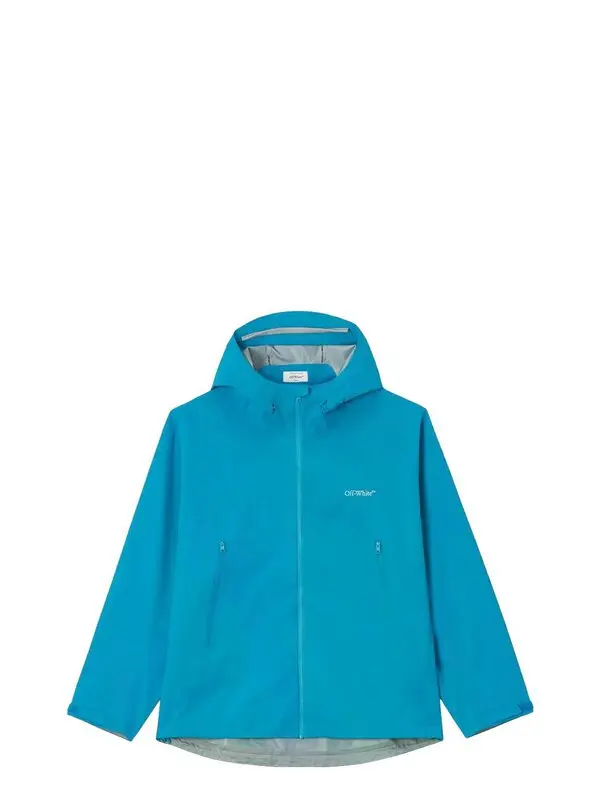 Off-White Arrows-print Hooded Zip-up Jacket - Blue