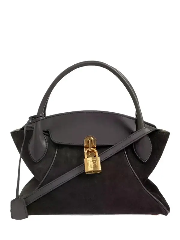 Balmain Small Pulse Day Suede Tote Bag - Black