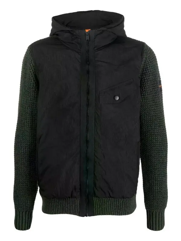 BOSS Hooded Contrast-panel Jacket - Black