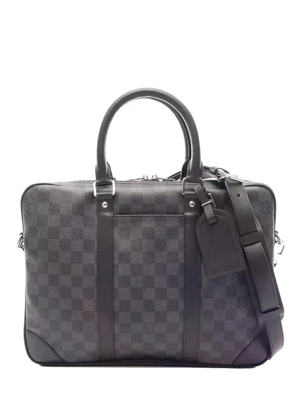 LOUIS VUITTON Damier Graphite Porte Documents Voyage Pm Business Bag - Black