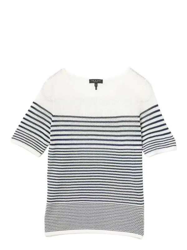 Rag & Bone Daisy Striped Knit T-shirt - White