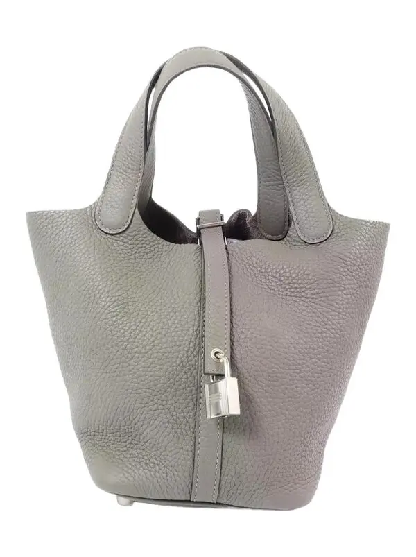 Hermès Leather Tote Bag - Grey