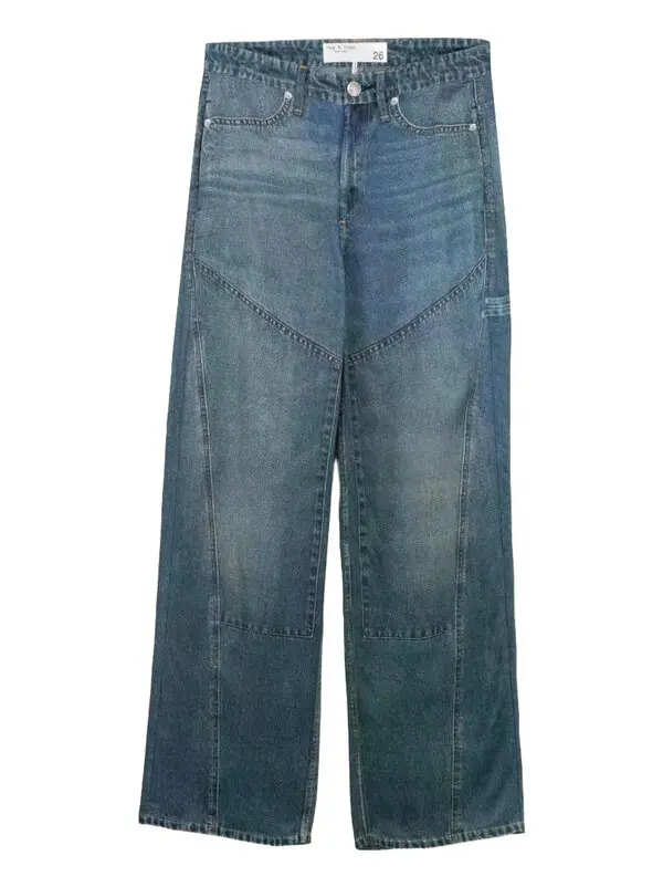 Rag & Bone Faded Whiskered Trousers - Blue