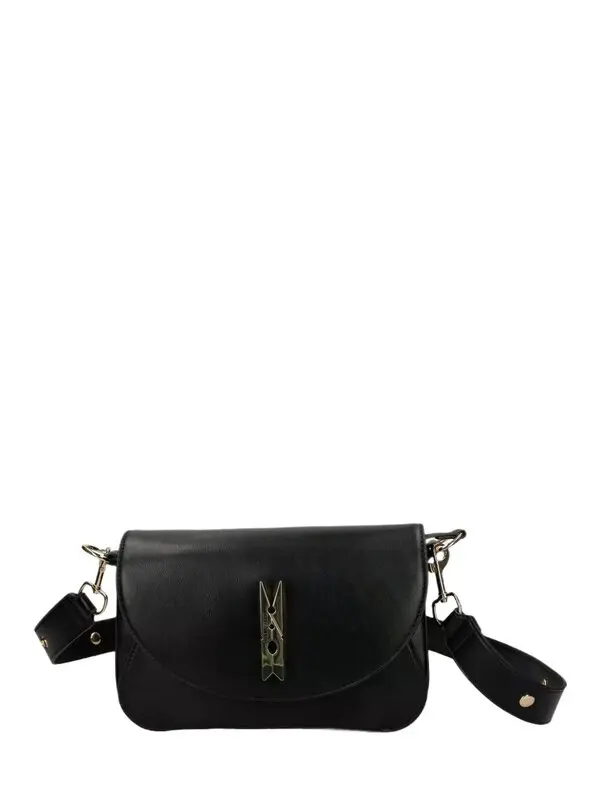 Moschino Clothespin Plaque Shoulder Bag - Black