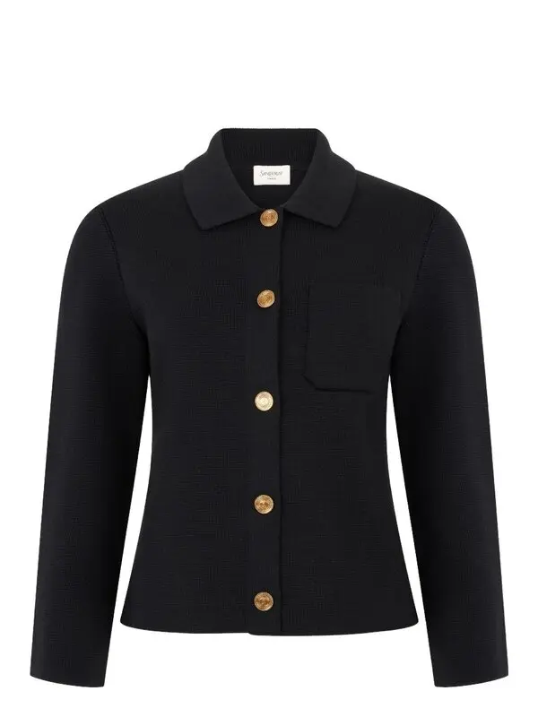 Saint Laurent Wool Button-detailed Jacket - Black