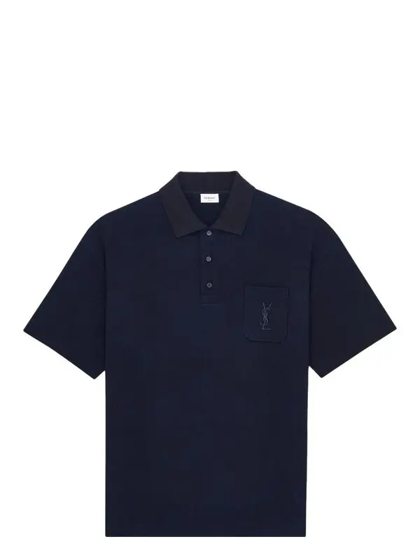 Saint Laurent Cotton Polo Shirt - Blue