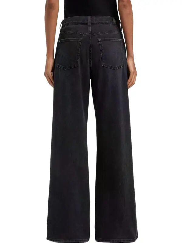 7 For All Mankind Lotta Wide-leg Jeans - Black
