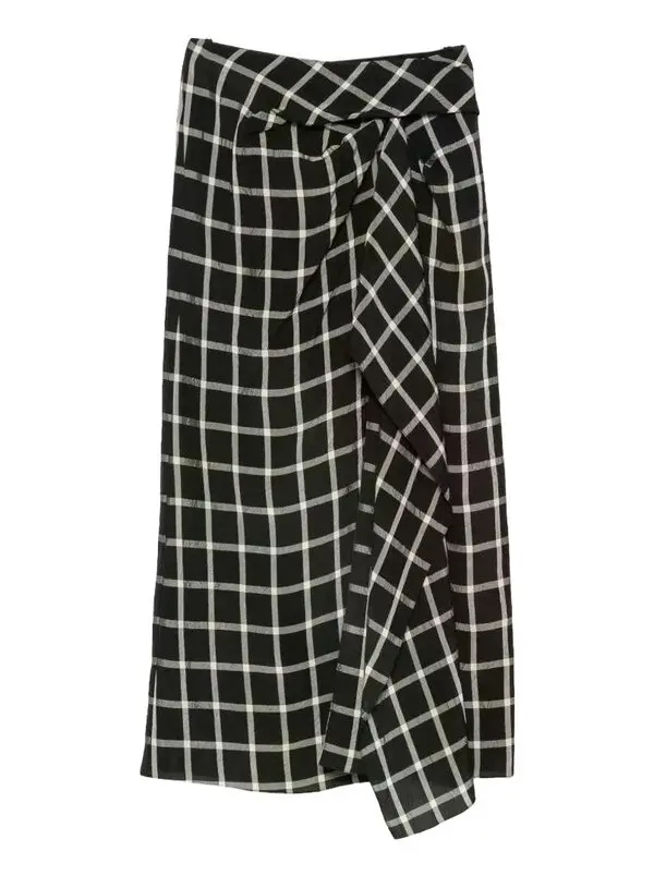 Erdem Check Midi Skirt - Black