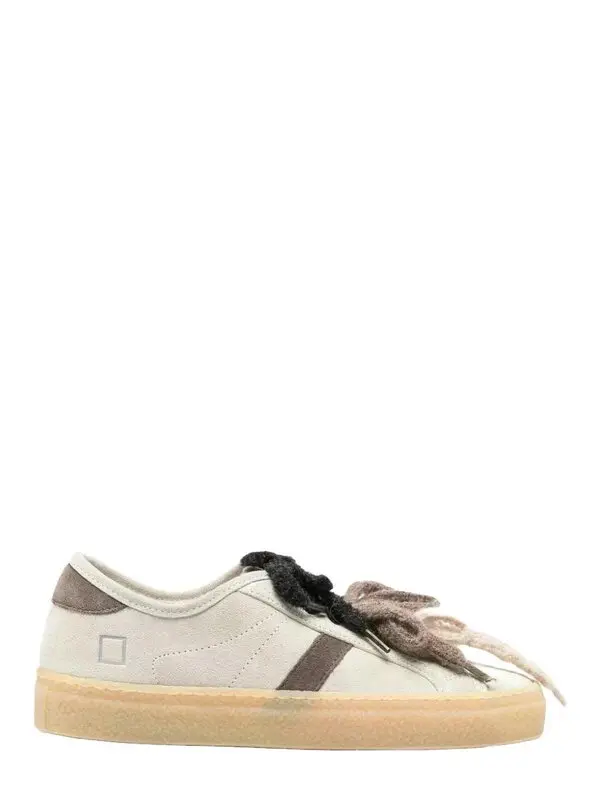 D.a.t.e. Ivory Suede Lace-up Sneakers - Neutrals
