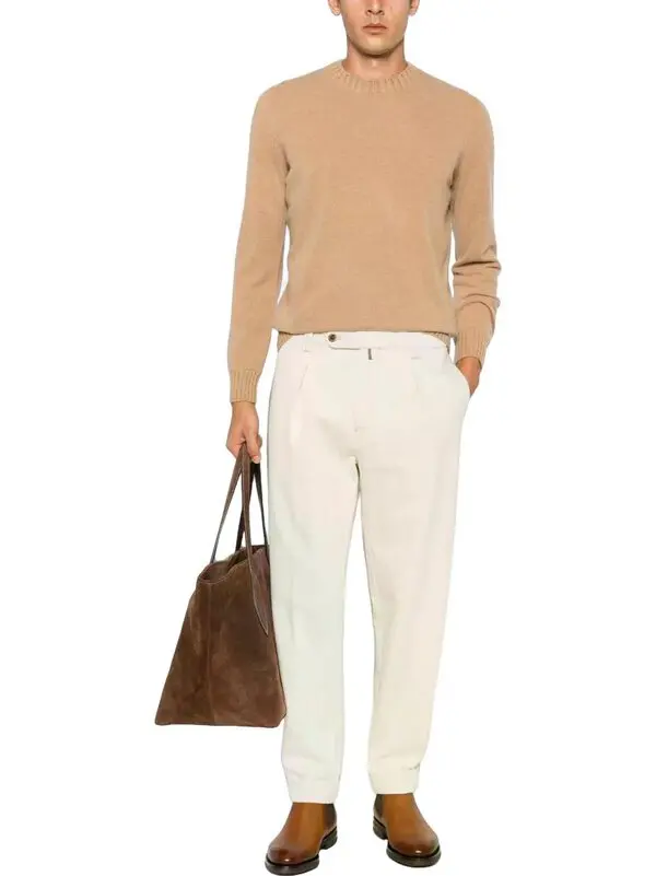 MAGAZZINO RICAMBI Ribbed-trim Crew-neck Sweater - Neutrals