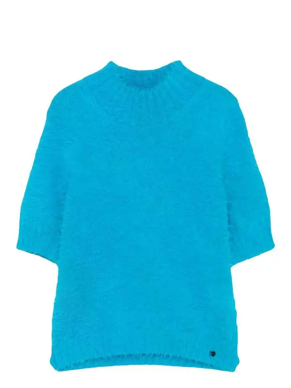 MARCCAIN High-neck Short Sleeve Top - Blue