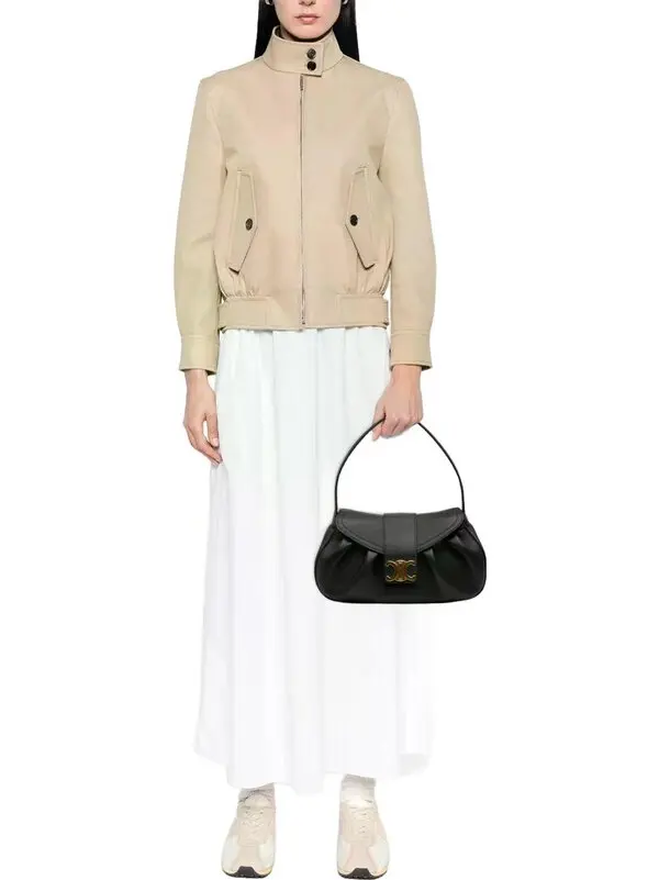 Celine Calfskin Triomphe Polly Shoulder Bag - Black