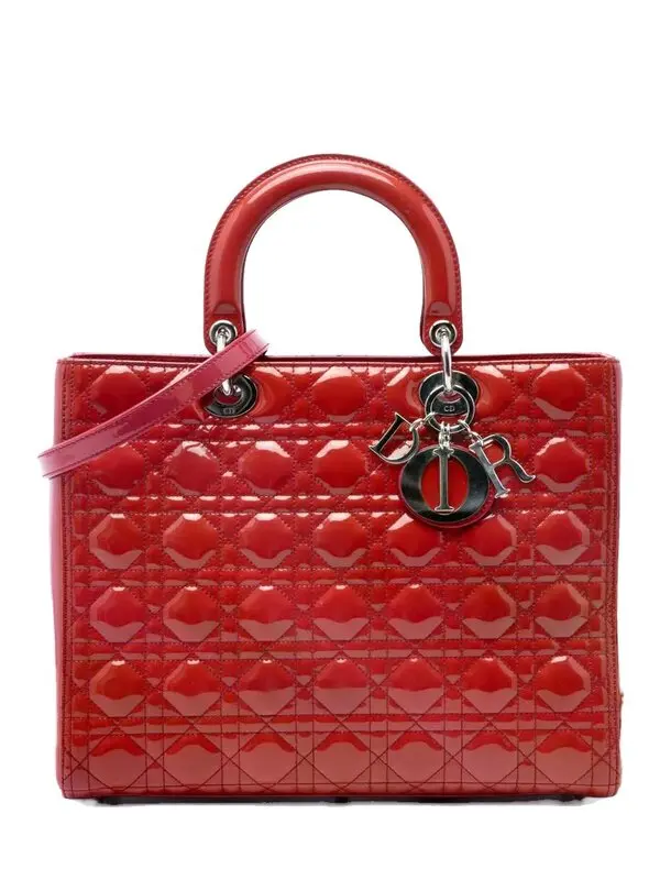 Dior Patent Cannage Lady Satchel - Pink