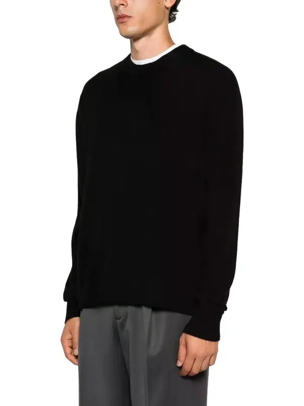 ATOMO FACTORY Crew Neck Sweater With Ribbed Trim - Black