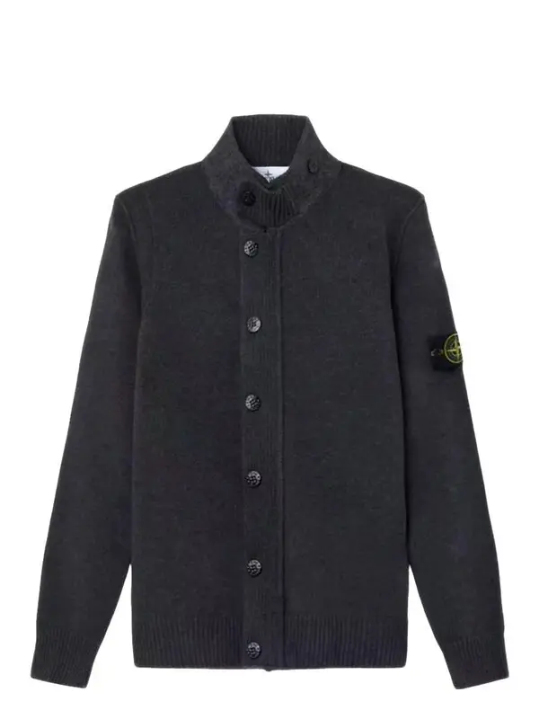 Stone Island Lambswool Felt Stand Collar Jumper - Grey