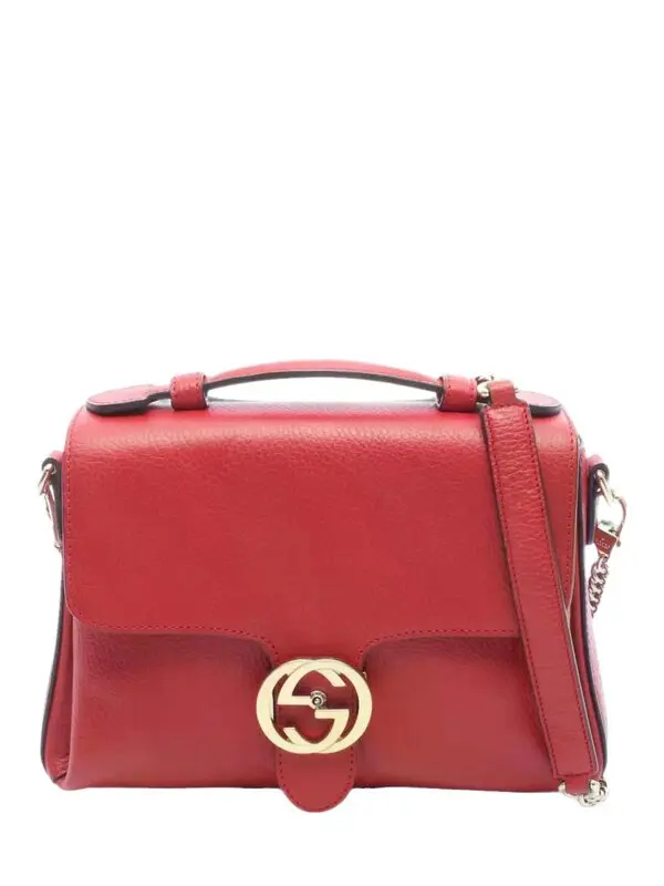 Gucci Interlocking G Flap Handbag - Red