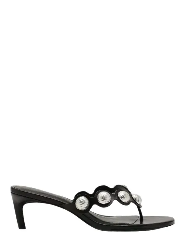 Cult Gaia Anora Kitten Heel Sandals With Spherical Embellishments - Black