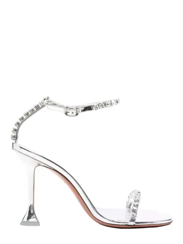 Amina Muaddi Gigi Crystal-embellished Heeled Sandals - Silver