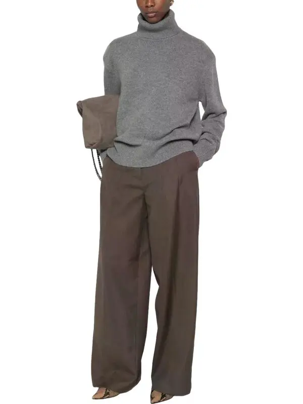 THE FRANKIE SHOP Gala Ribbed-trim Sweater - Grey