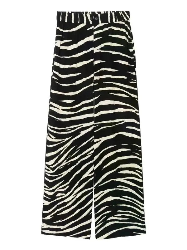 Zadig&Voltaire Zebra Print Wide Leg Trousers - Black