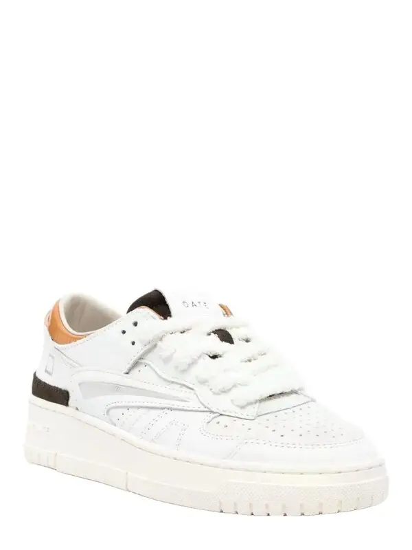 D.a.t.e. Leather Panelled Perforated Sneakers - White