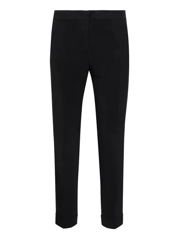 Etro High-waisted Cropped Trousers In Crepe - Black