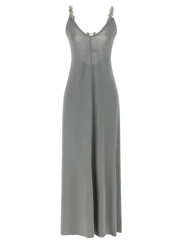 ERES Sculptural Bead-embellished Maxi Dress - Grey