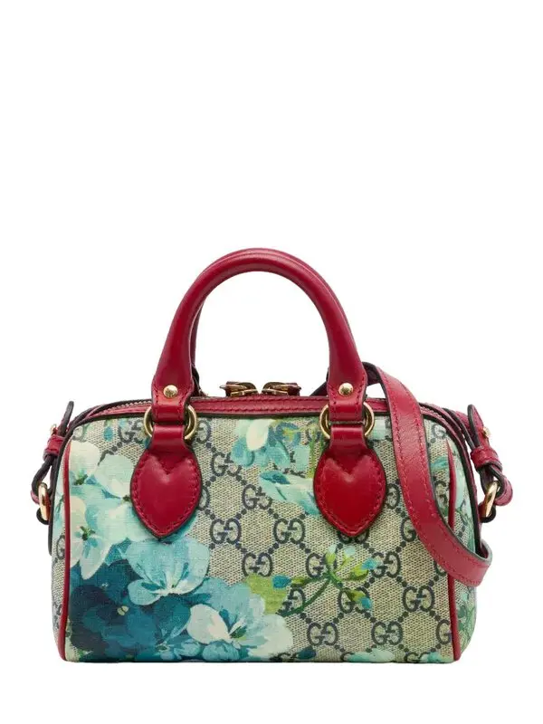 Gucci Mini Gg Supreme Blooms Boston Bag Satchel - Neutrals