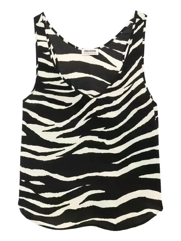 Zadig&Voltaire Tarys Tank Top Zebra Print - Black