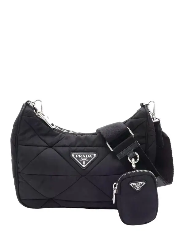 Prada Tessuto Quilted Shoulder Bag - Black