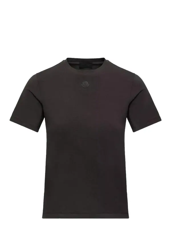 Moncler Logo Patch Cropped T-shirt - Black
