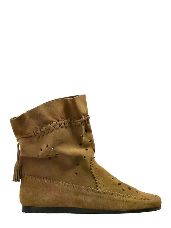 Isabel Marant Étoile Woosta Braided Tassel Ankle Boots - Brown