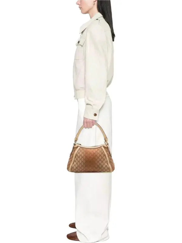 Gucci Gg Canvas Lurex Scarlett Handbag - Brown
